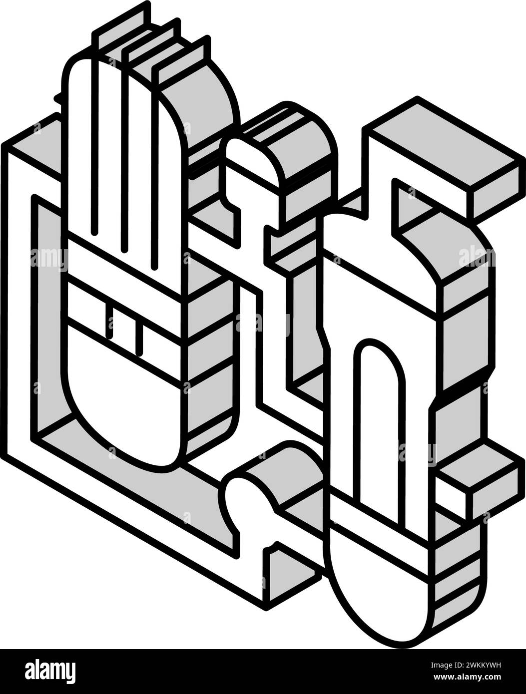 pressurized water reactor nuclear energy isometric icon vector ...