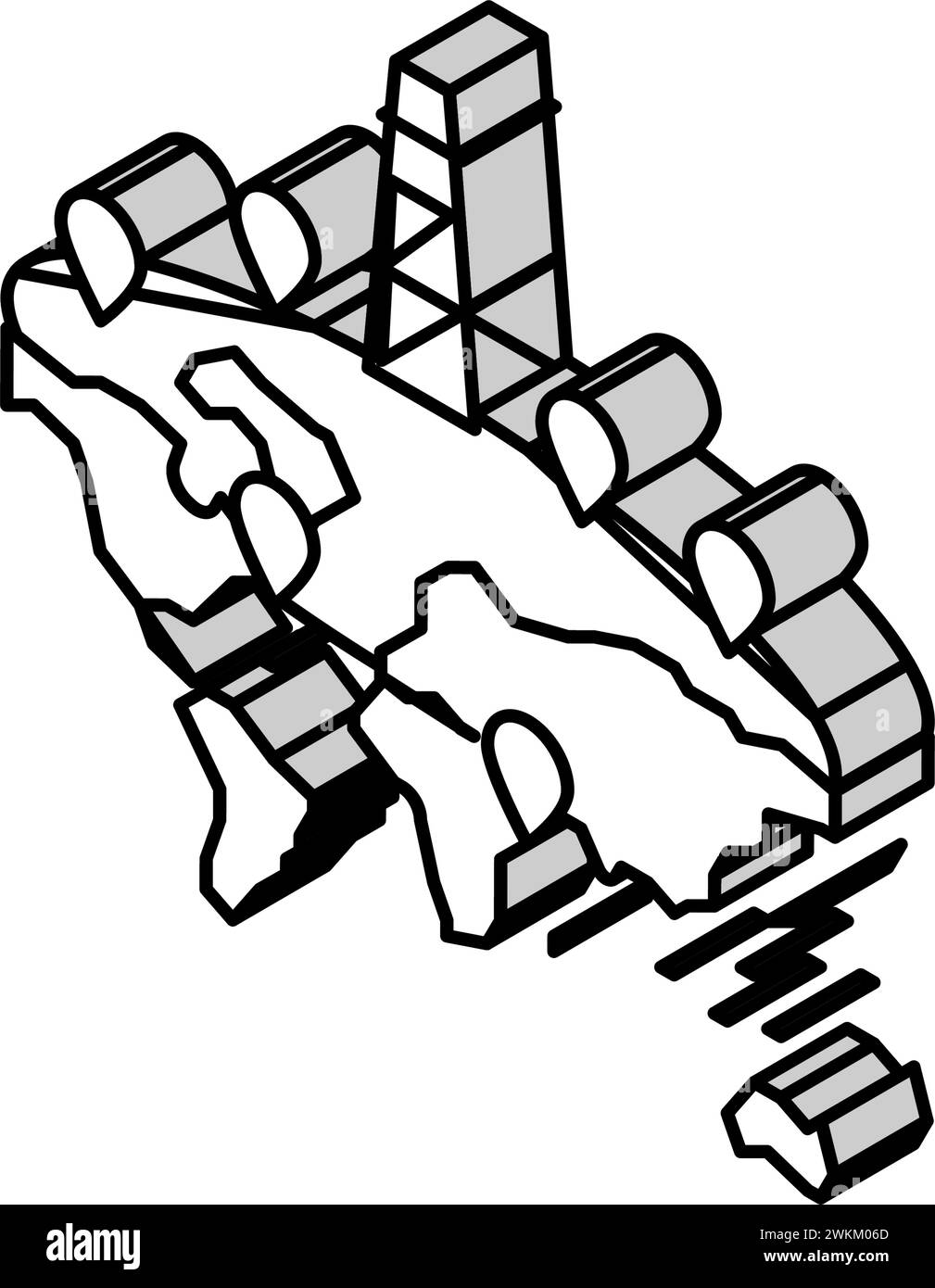 oil field mapping petroleum engineer isometric icon vector illustration ...