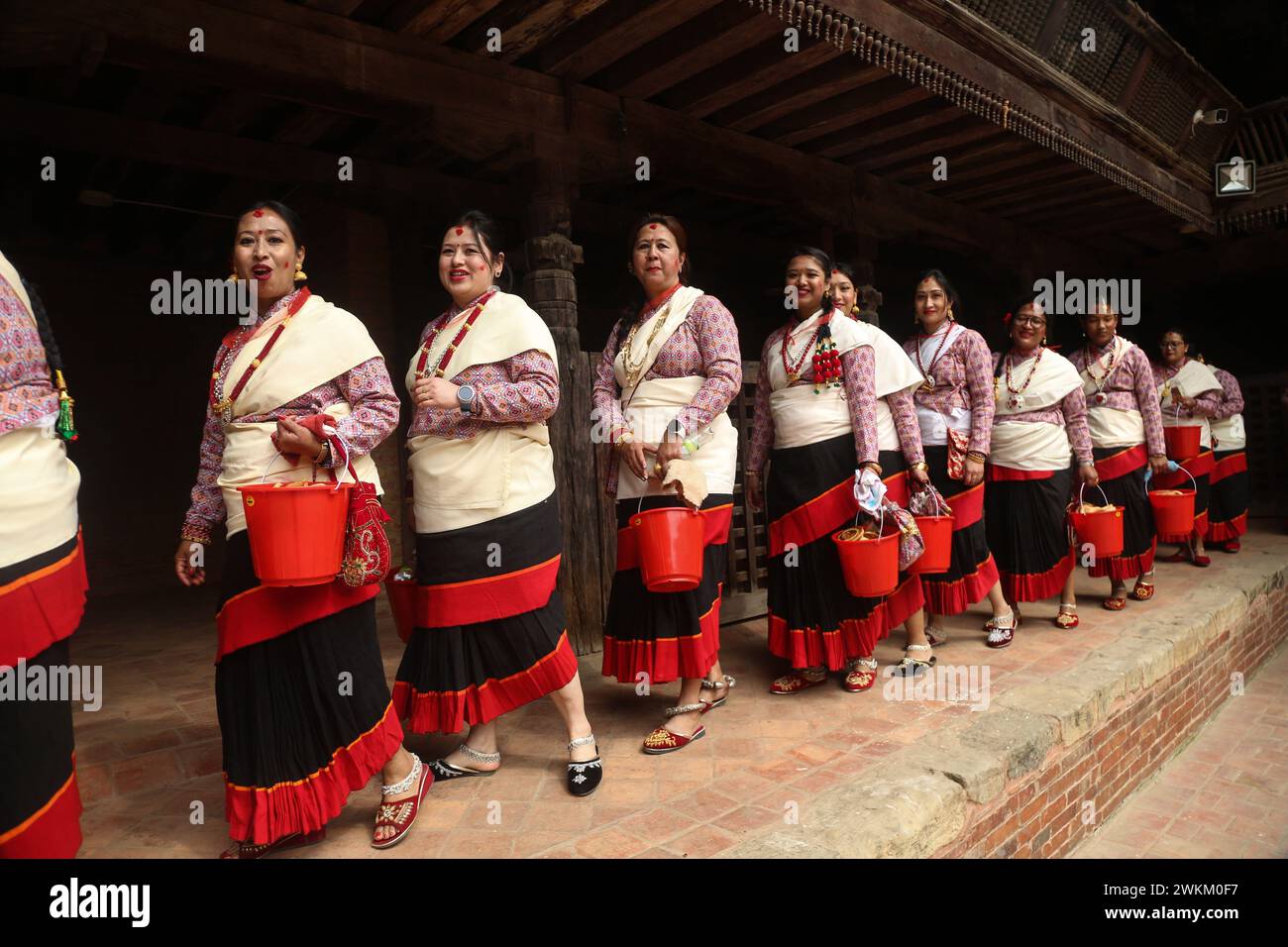 Lalitpur, Bagmati, Nepal. 21st Feb, 2024. Women from the Newar ...