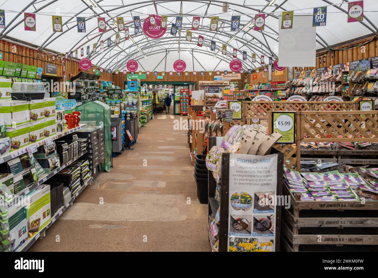 Garden centre under cover section selling general gardening goods such ...