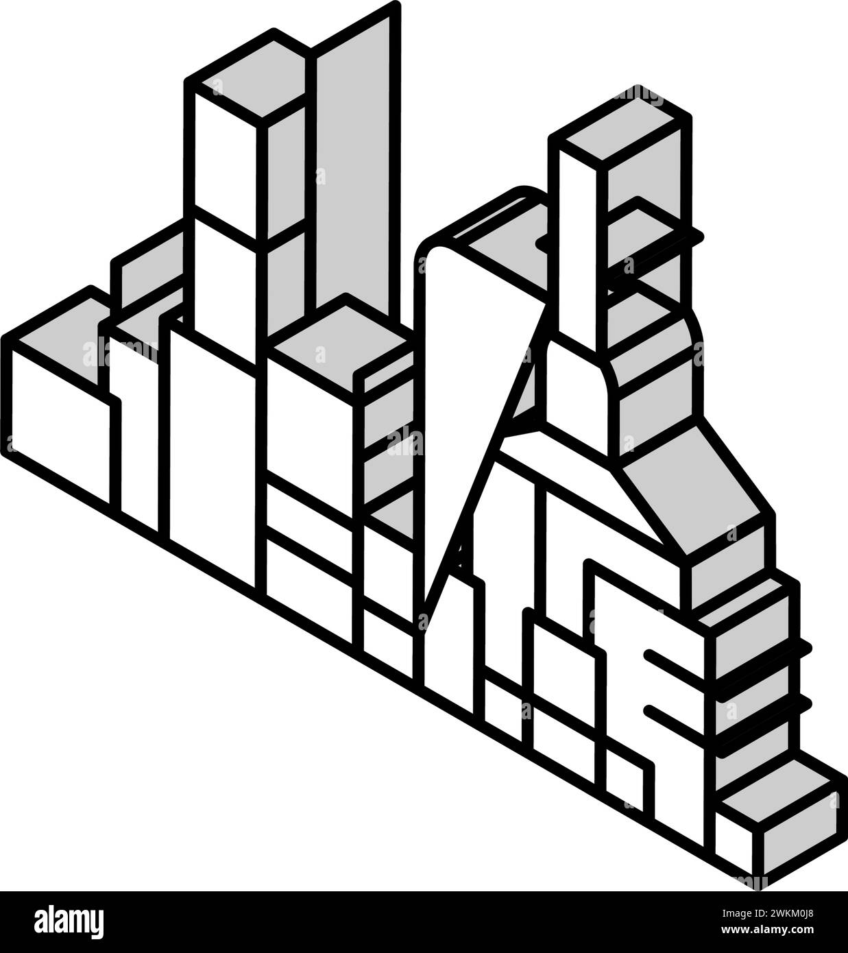 oil refinery plant petroleum engineer isometric icon vector ...
