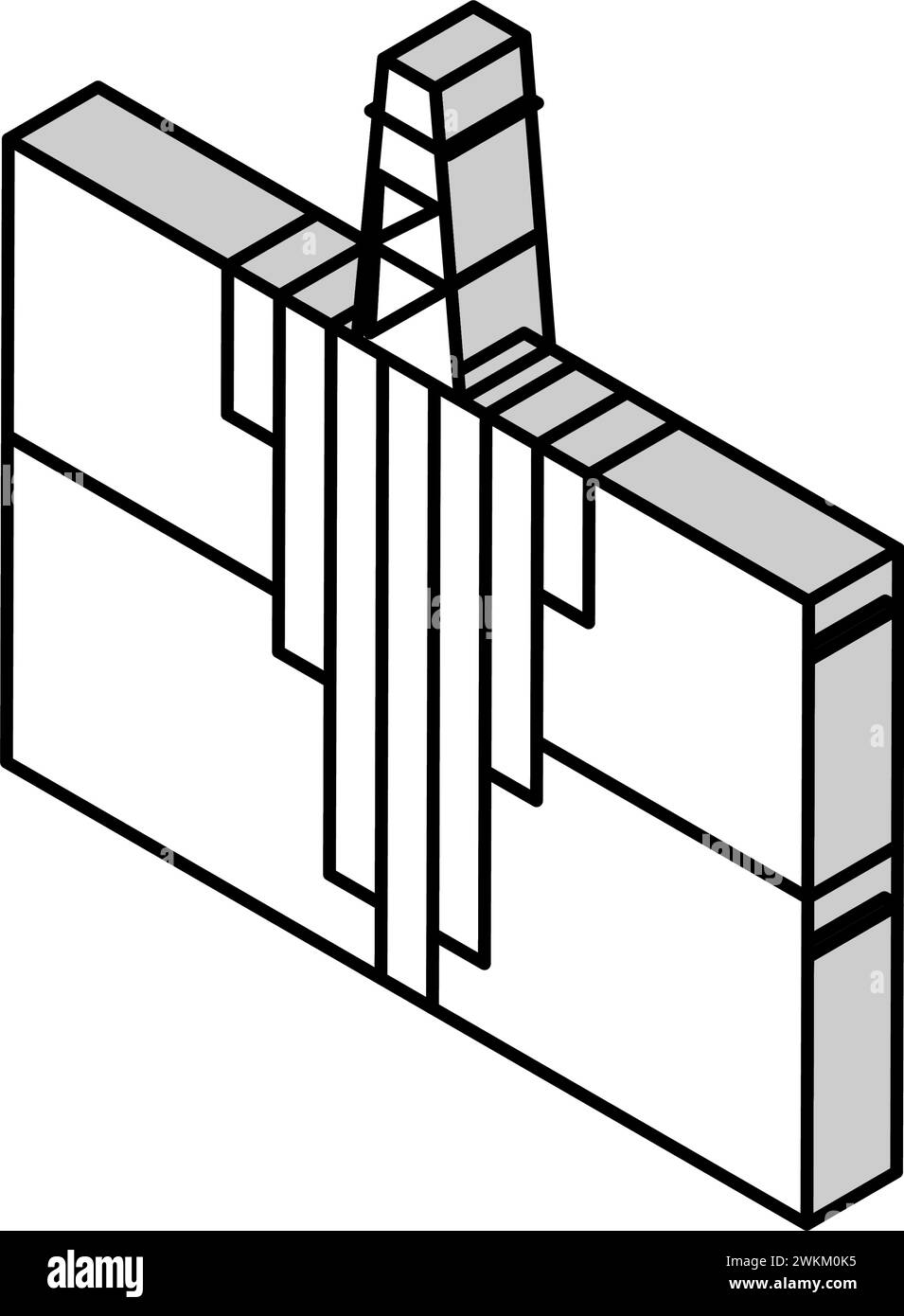 cementing operation petroleum engineer isometric icon vector ...