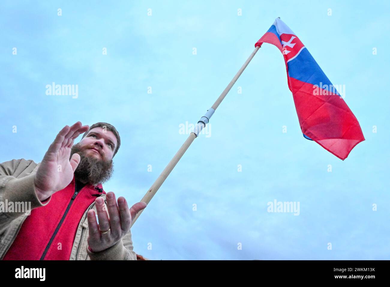 Bratislava, Slovakia. 21st Feb, 2024. People gathered on the Freedom ...
