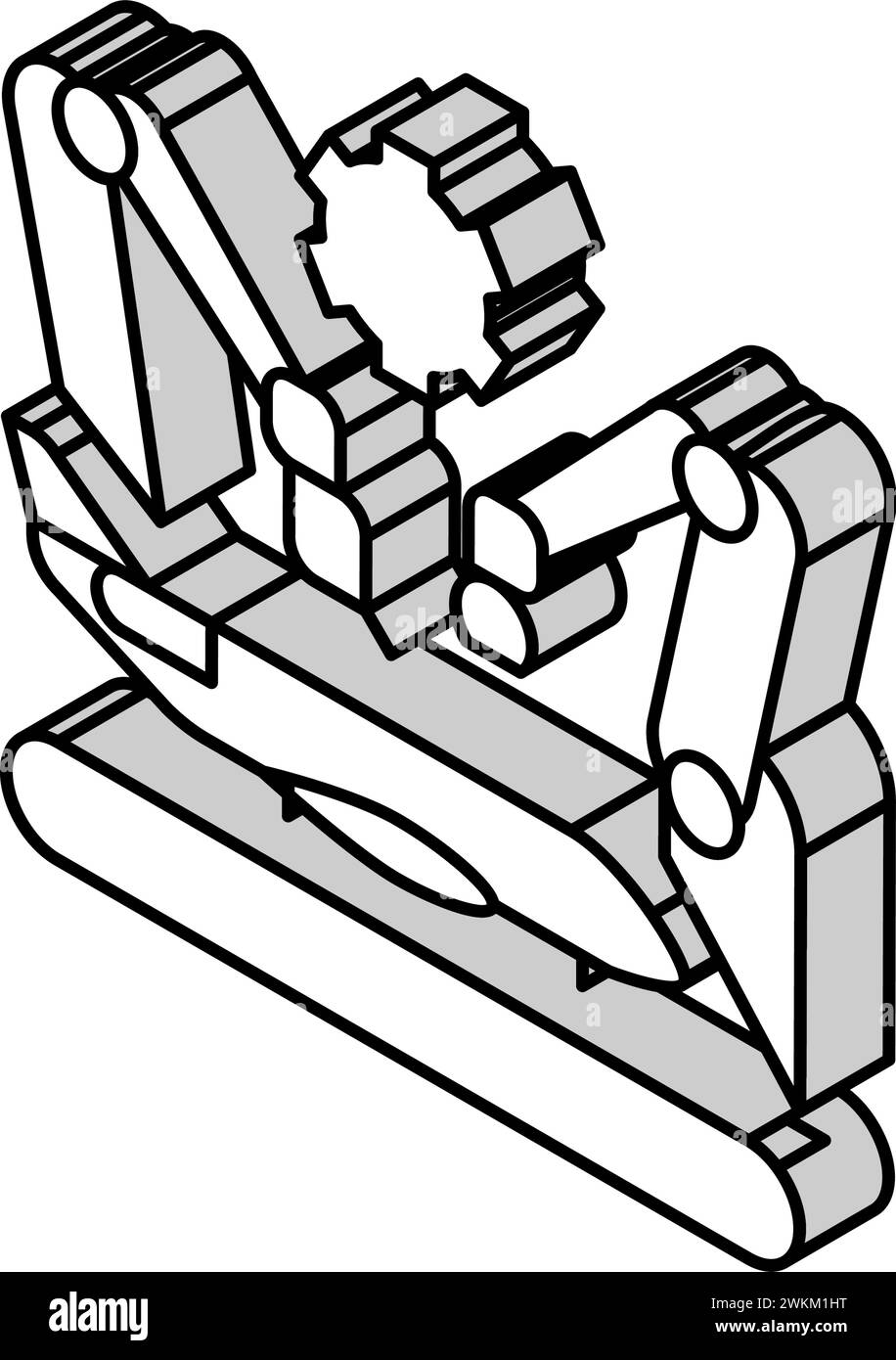 aerospace manufacturing aeronautical engineer isometric icon vector ...
