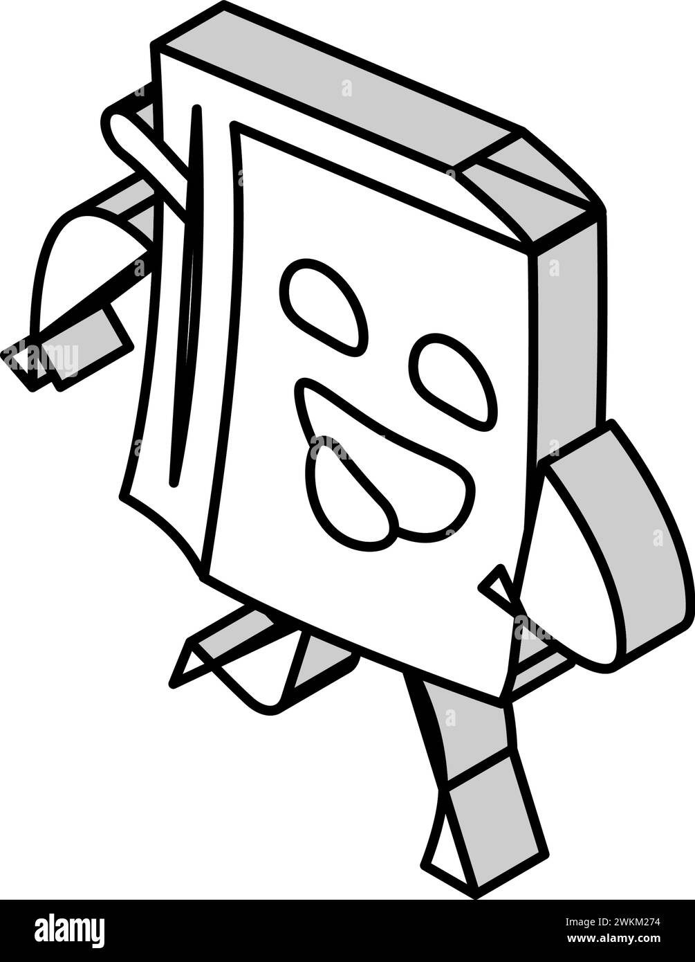 funny book character isometric icon vector illustration Stock Vector ...