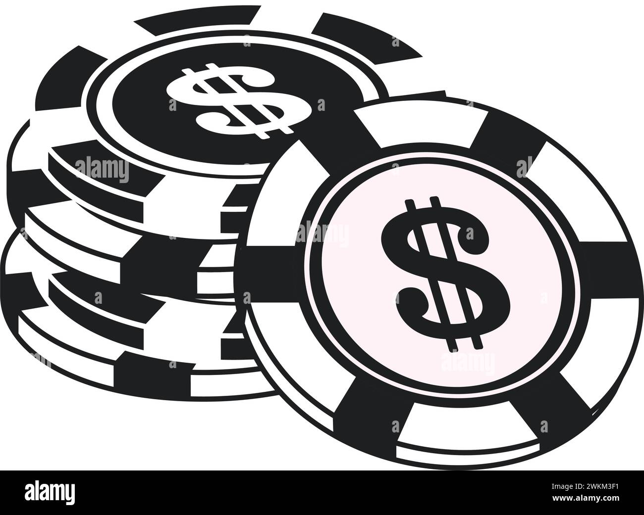 Isolated silhouette of pile of roulette coins Vector Stock Vector Image ...