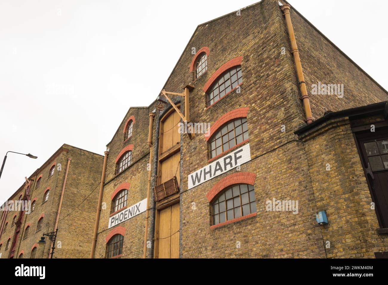 A converted warehouse at Phoenix Wharf on the banks of the River Thames ...