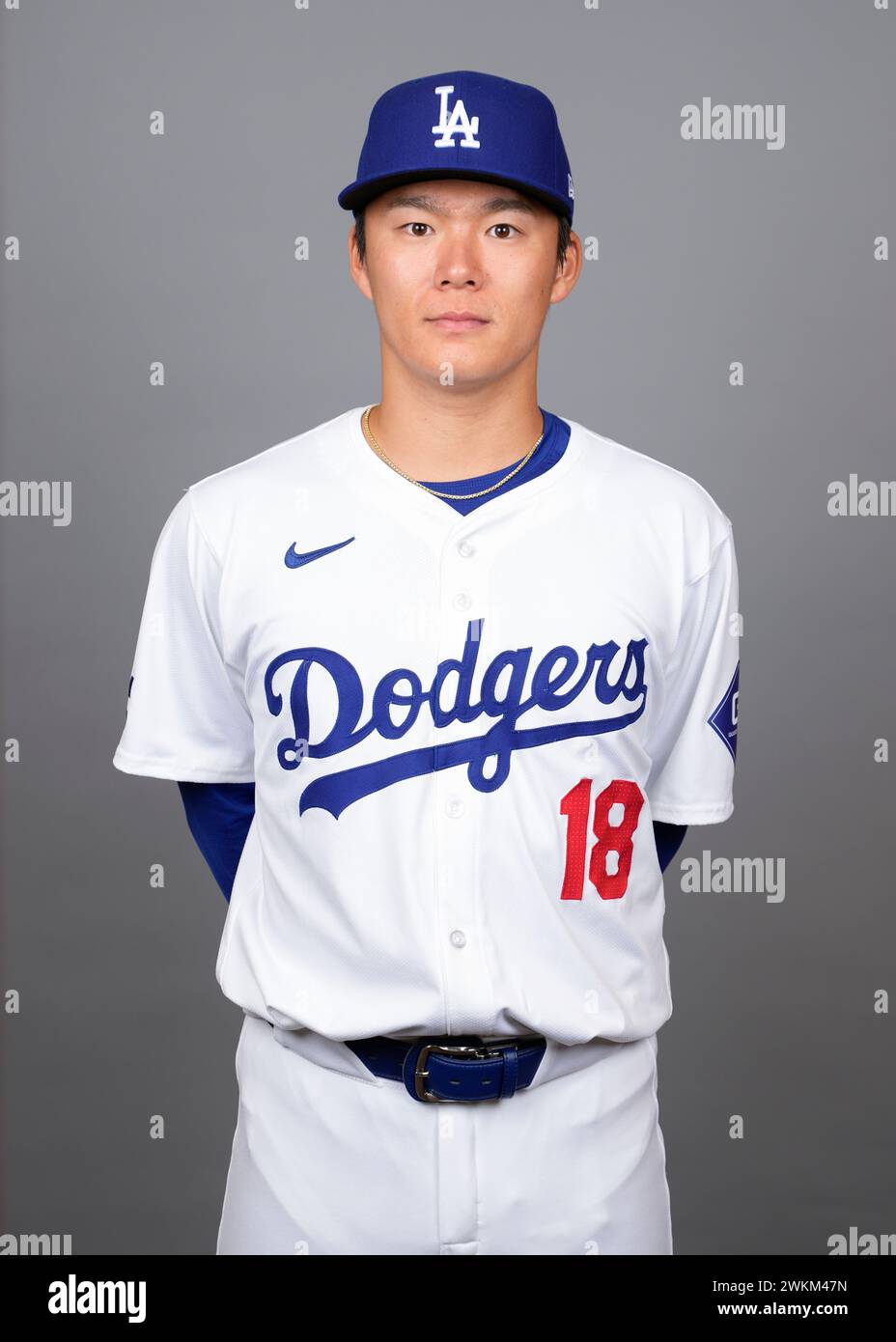 This is a 2024 photo of starting pitcher Yoshinobu Yamamoto of the Los ...