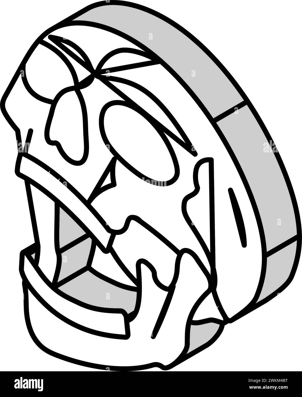 skull art tattoo vintage isometric icon vector illustration Stock ...