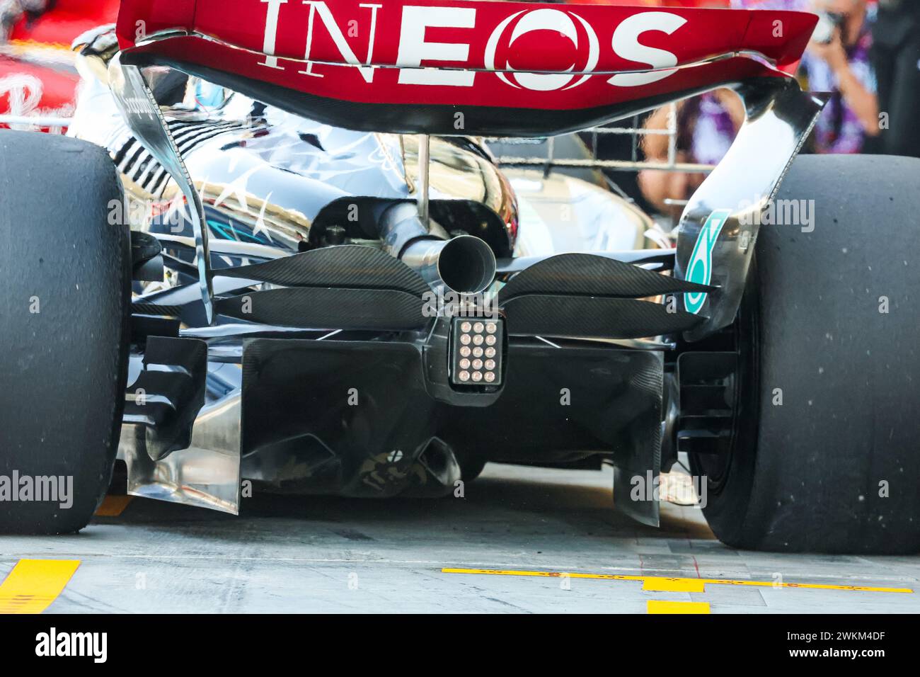 Mercedes AMG F1 Team W15, mechanical detail of diffusor and rear beam ...