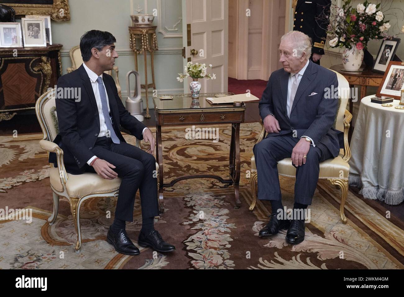 King Charles III with Prime Minister Rishi Sunak at Buckingham Palace ...