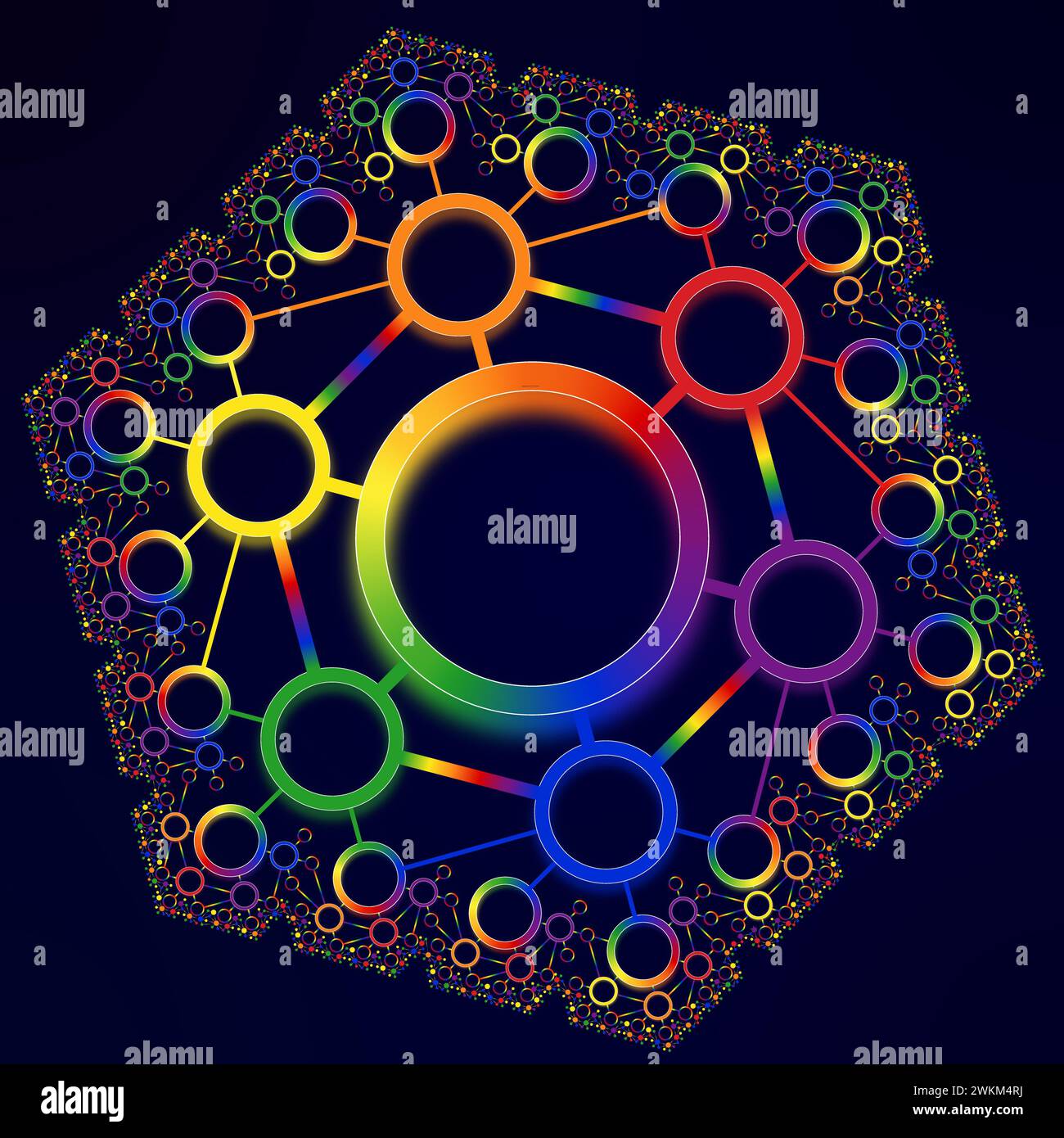 rainbow colorful network diagrams or presentation backgrounds Stock ...