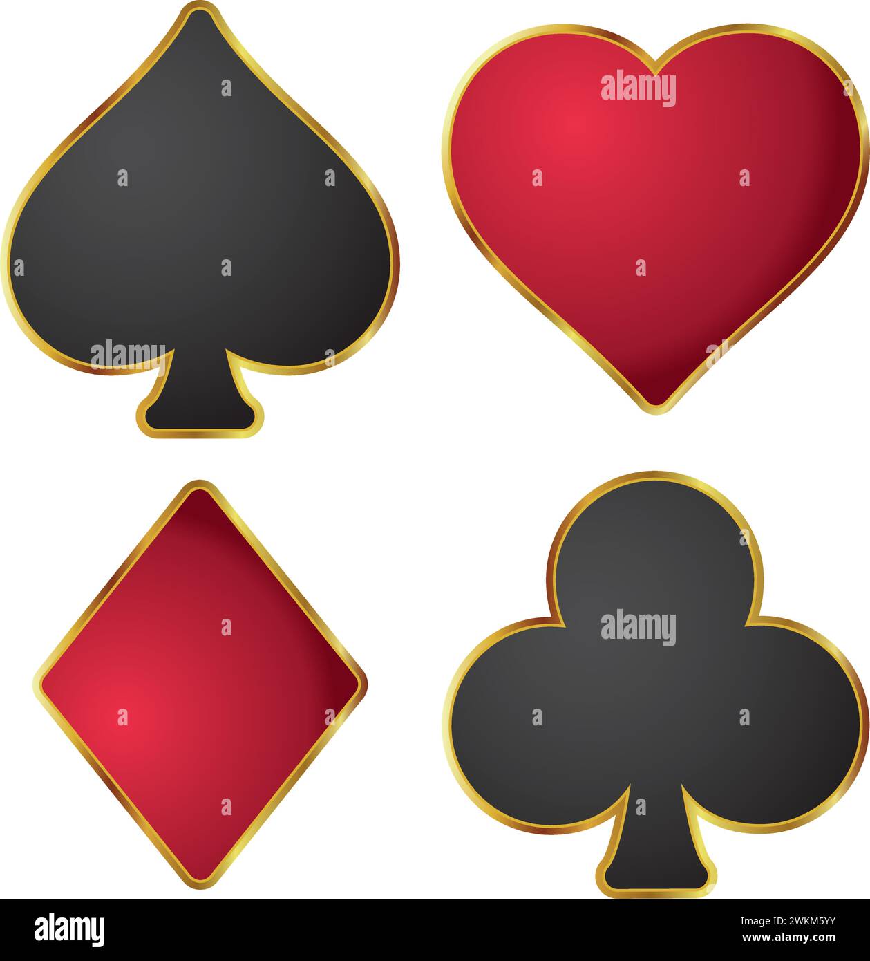 Group of colored blackjack card symbols Casino icons Vector Stock ...