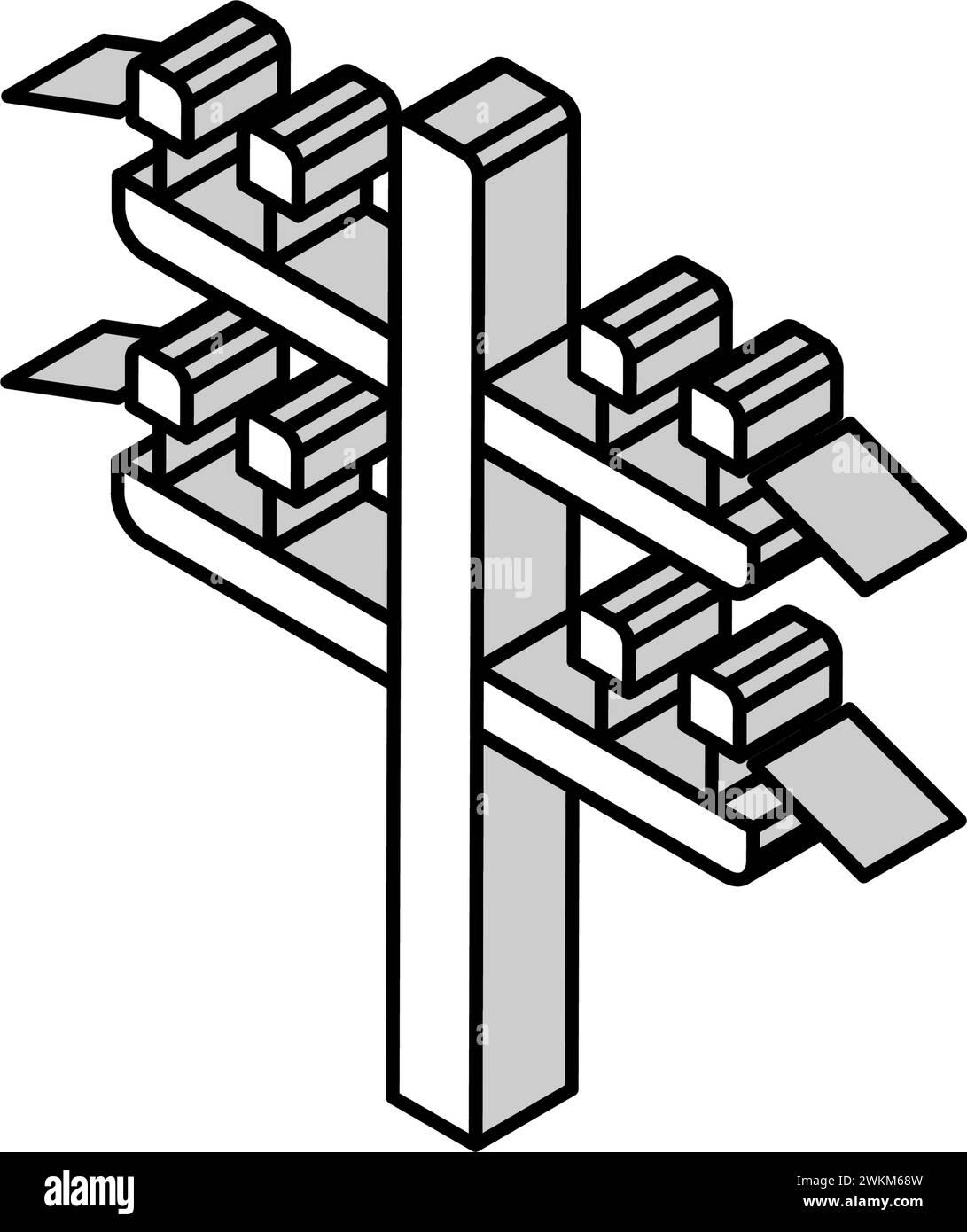 electric utility pole electrical engineer isometric icon vector ...