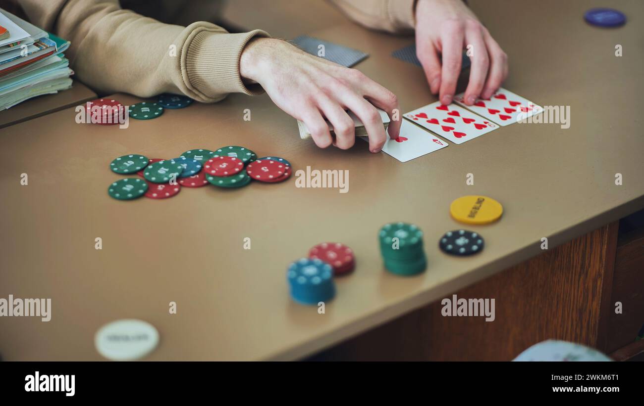 Students playing cards hi-res stock photography and images - Alamy