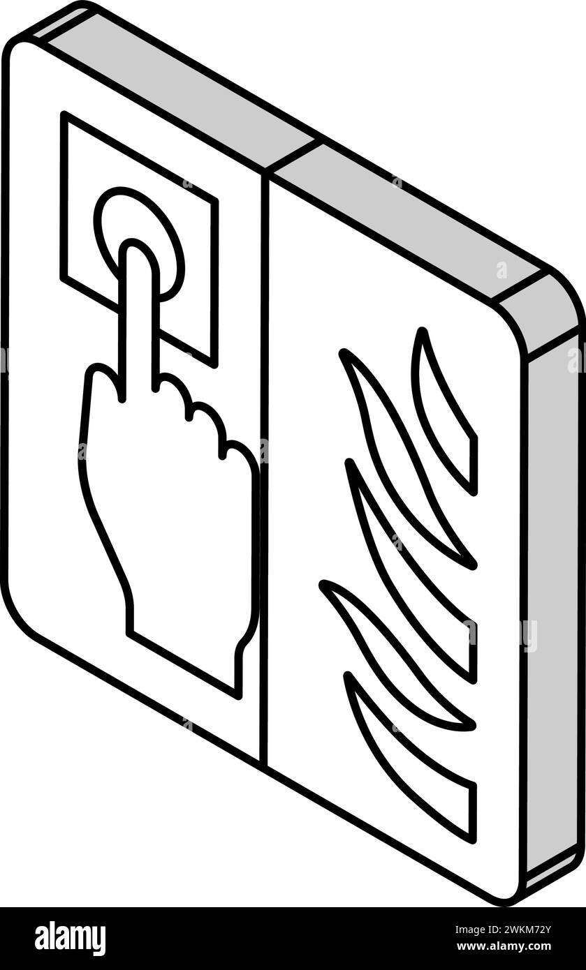 emergency exit safety isometric icon vector illustration Stock Vector ...