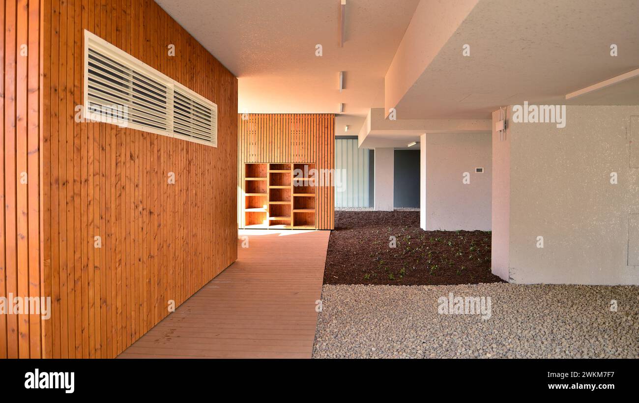 Ground floor of a modern residential building Stock Photo - Alamy
