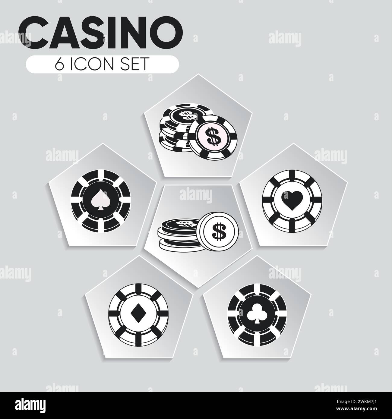 Set of different casino icons Vector Stock Vector Image & Art - Alamy