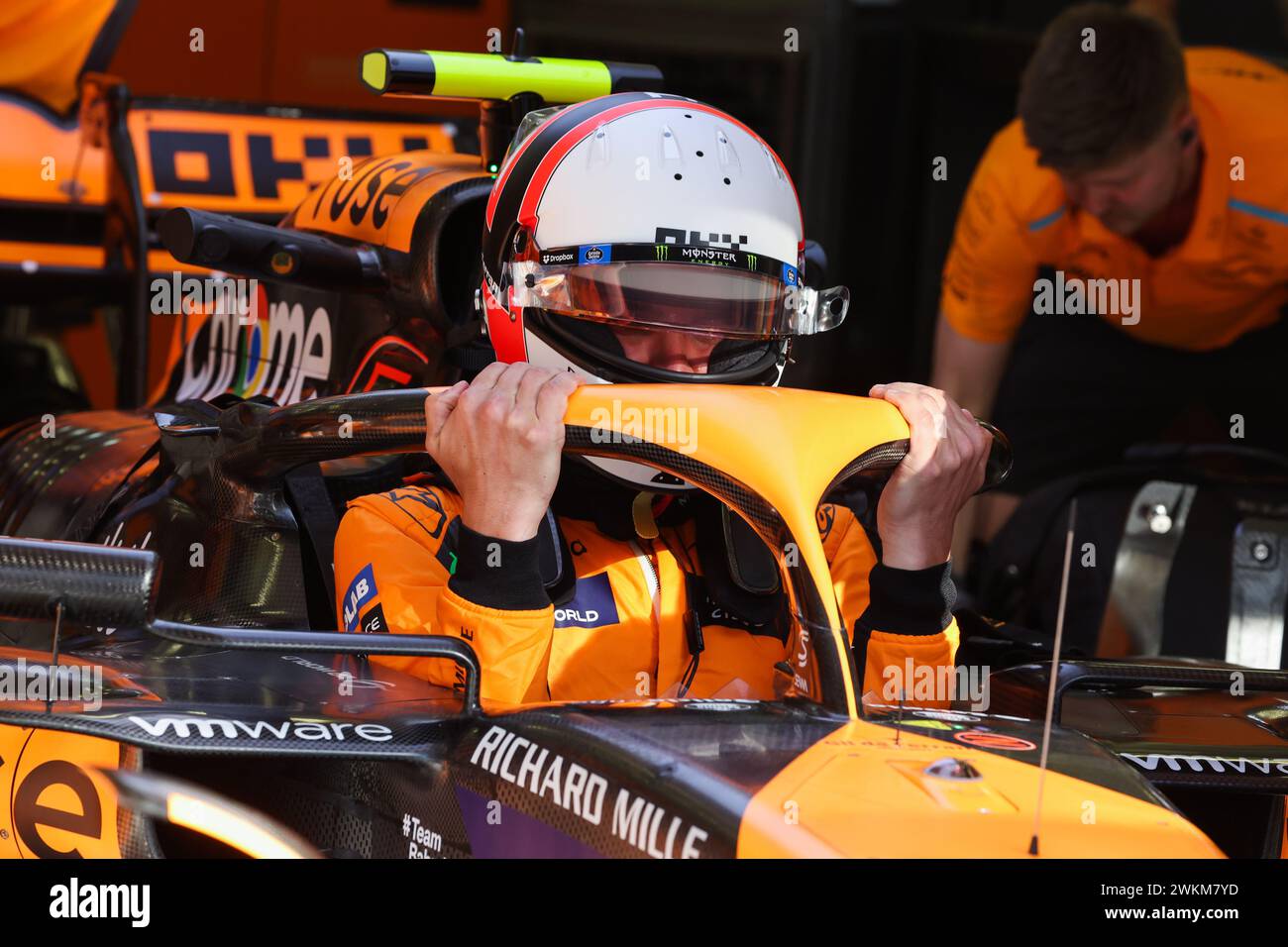 NORRIS Lando (gbr), McLaren F1 Team MCL38, portrait, special helmet in ...