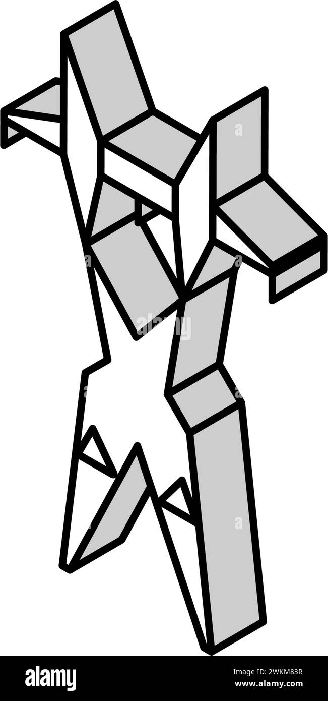 high voltage transmission line isometric icon vector illustration Stock ...