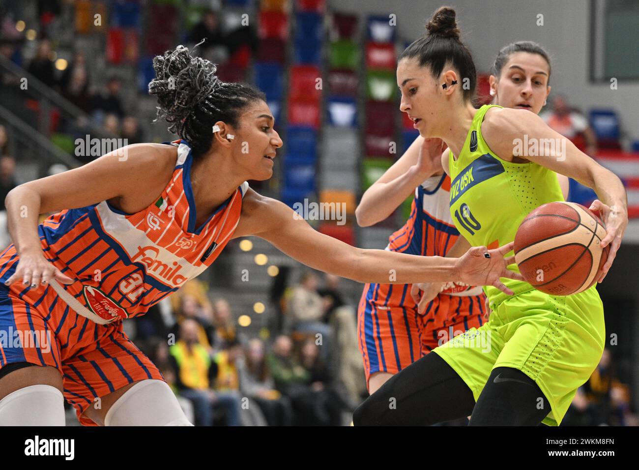 Prague, Czech Republic. 21st Feb, 2024. L-R Jasmine Keys (Schio) and ...