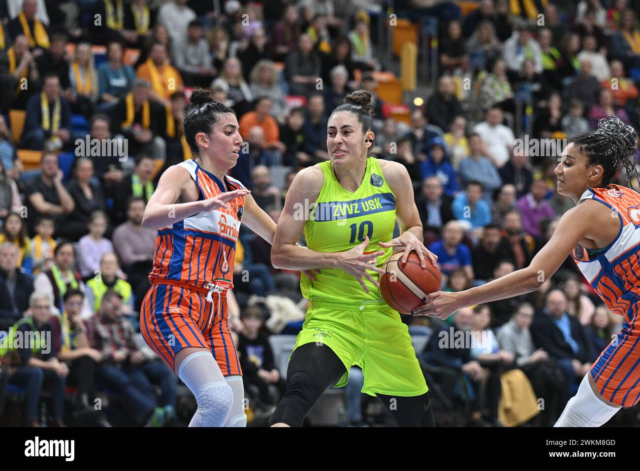 Prague, Czech Republic. 21st Feb, 2024. L-R Costanza Verona (Schio ...