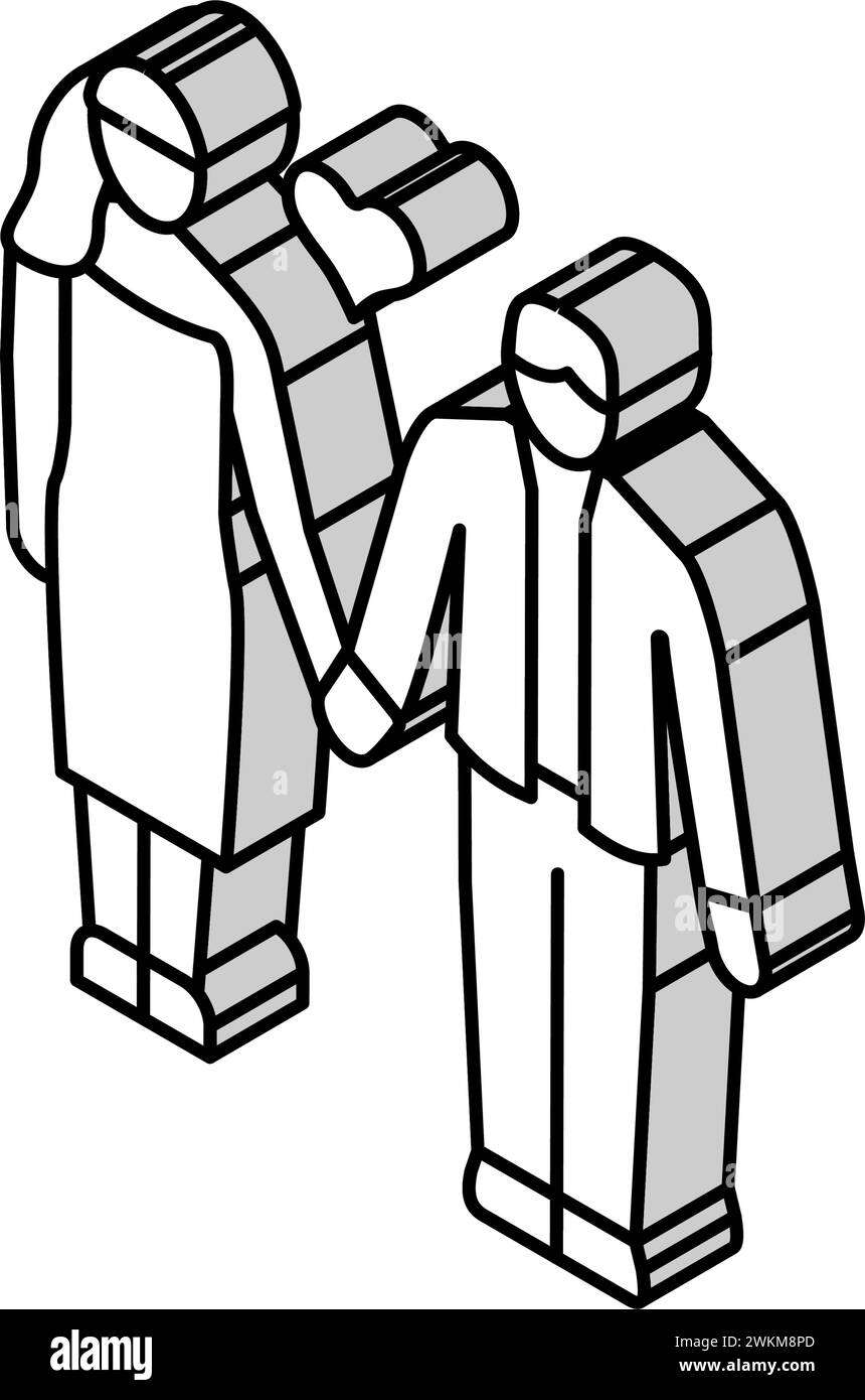 couple holding hands love isometric icon vector illustration Stock ...