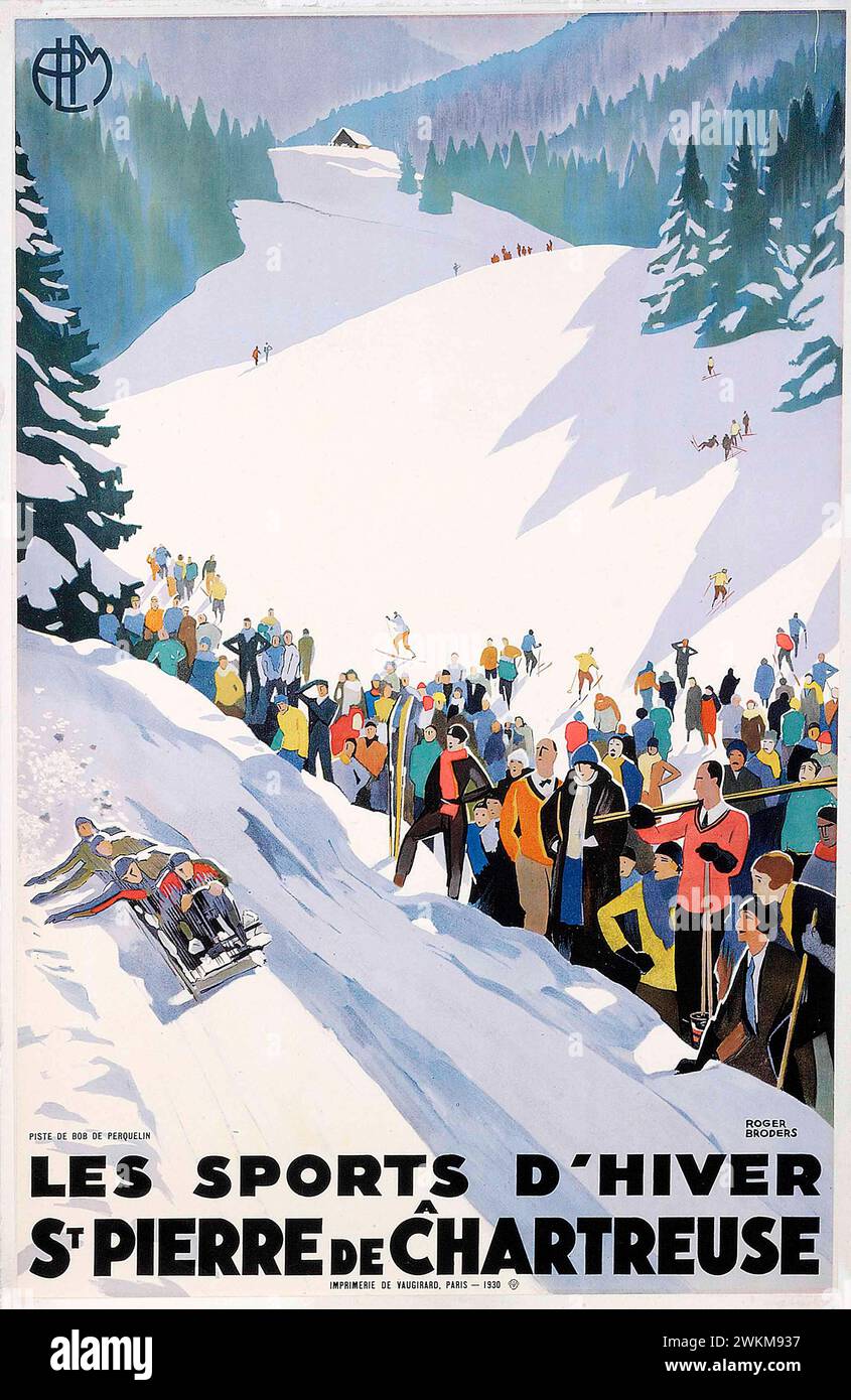 Vintage Travel Poster Les Sports d'hiver St Pierre de Chartreuse by St ...