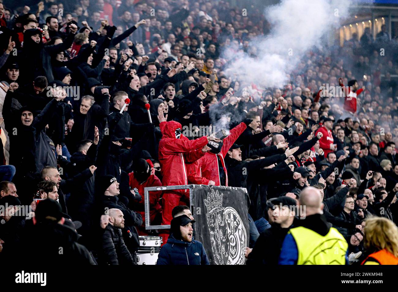 EINDHOVEN - PSV fans set off fireworks during the UEFA Champions League ...