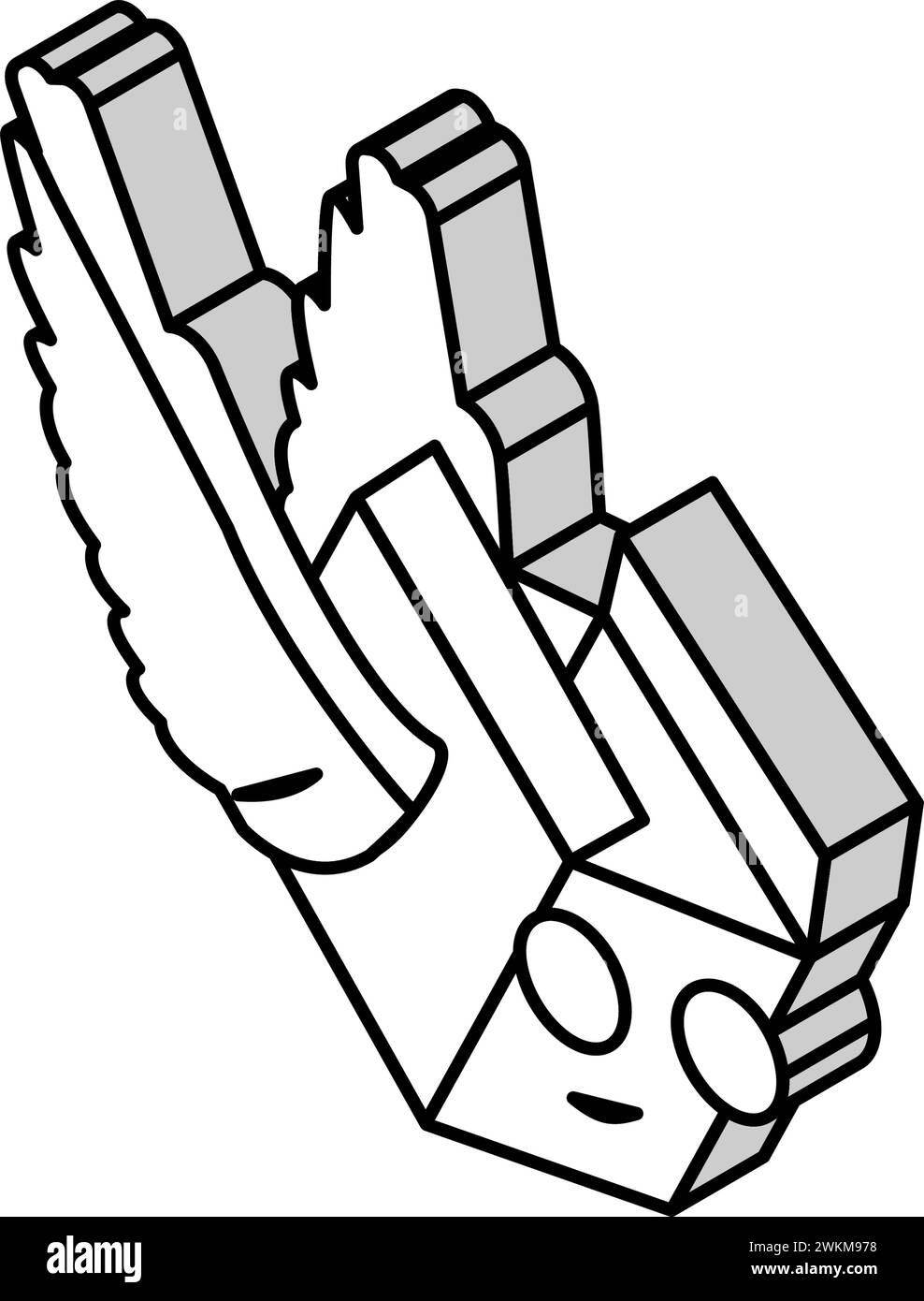 fly wings cardboard box character isometric icon vector illustration ...