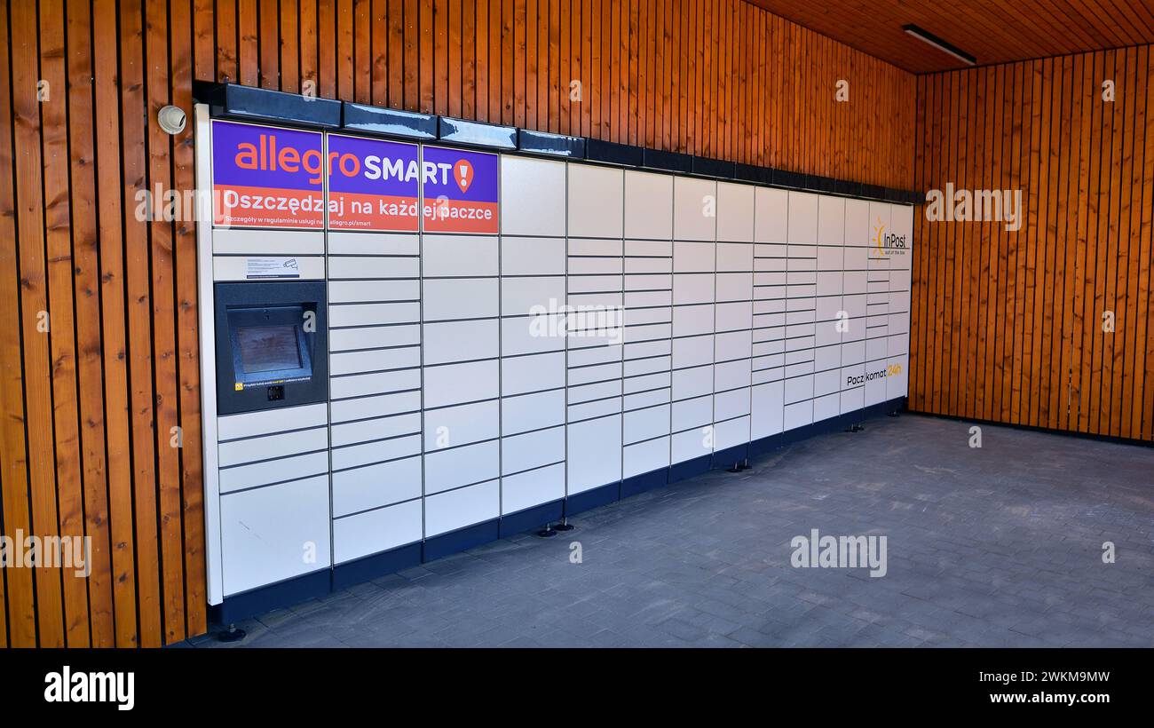Warsaw, Poland. 16 February 2024. Sign Allegro Smart. Company signboard ...