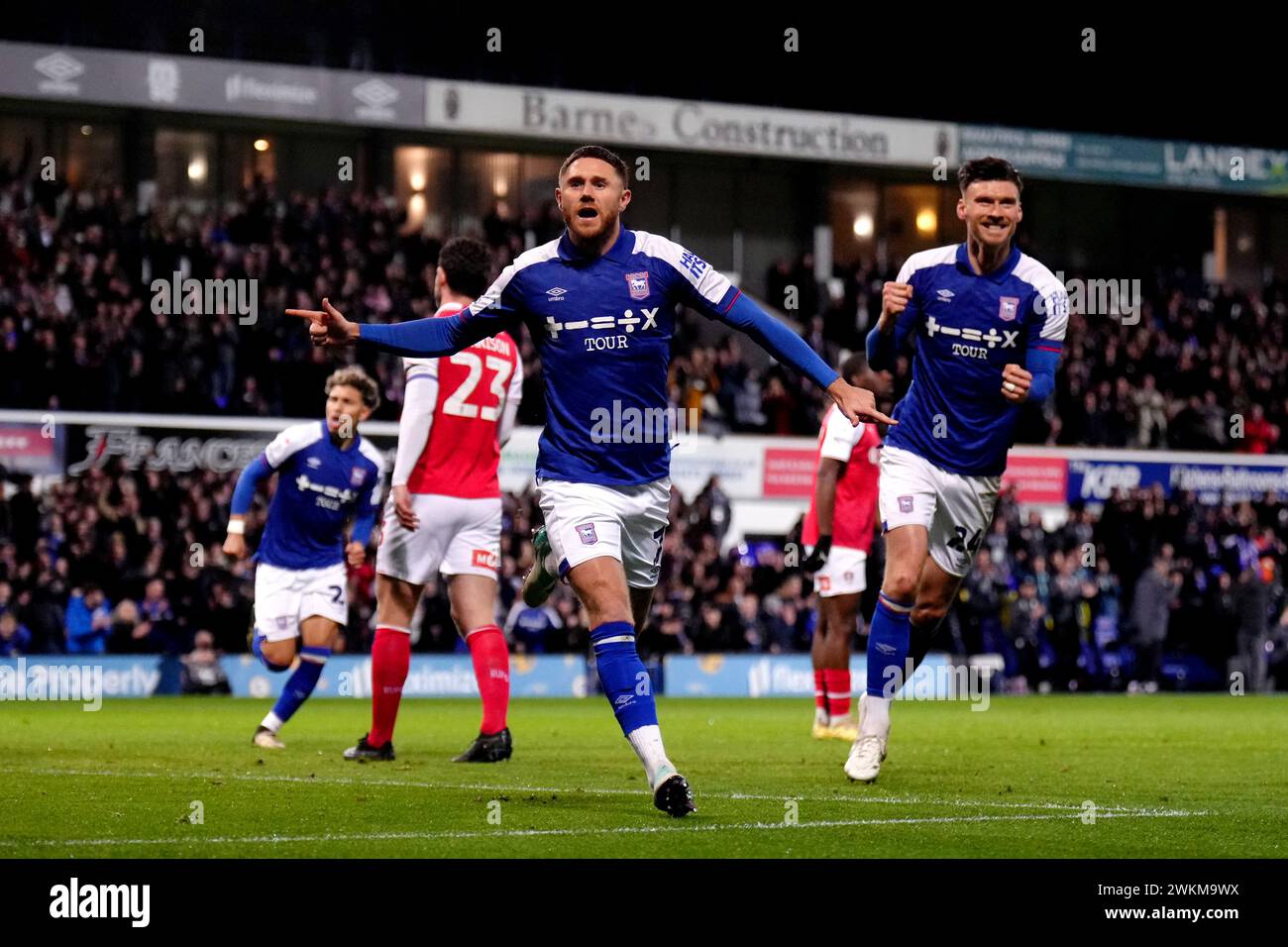 Ipswich Towns' Wes Burns celebrates scoring their side's first goal of ...