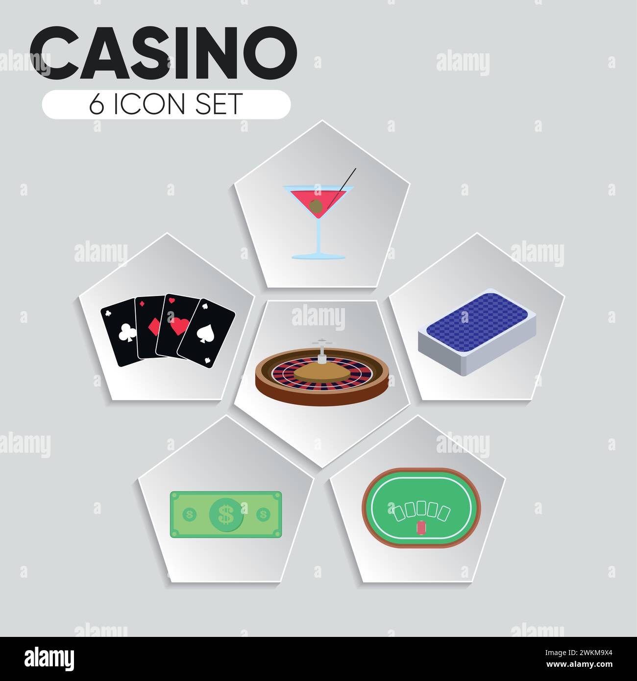 Set of different casino icons Vector Stock Vector Image & Art - Alamy