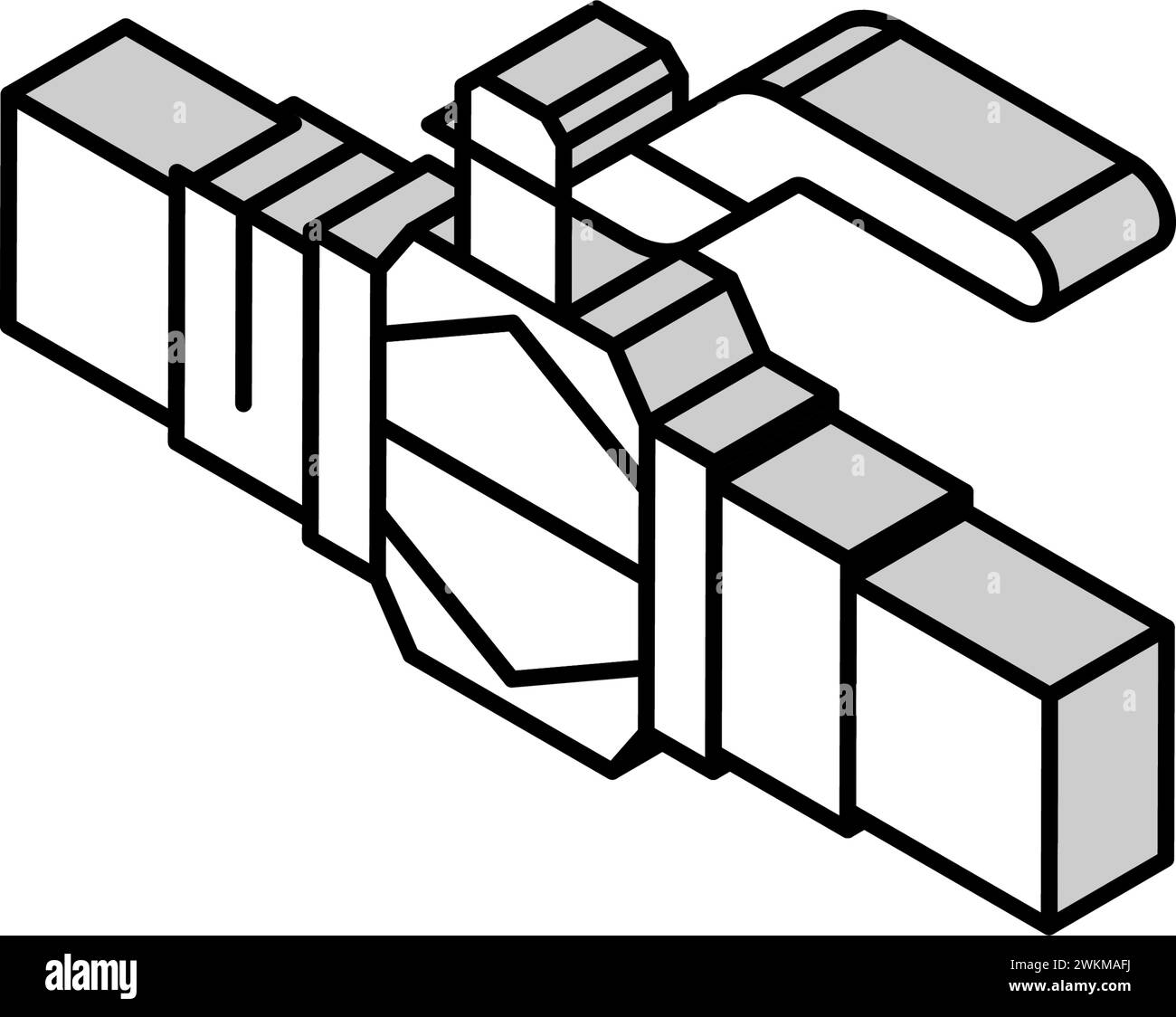 valve gas service isometric icon vector illustration Stock Vector Image ...