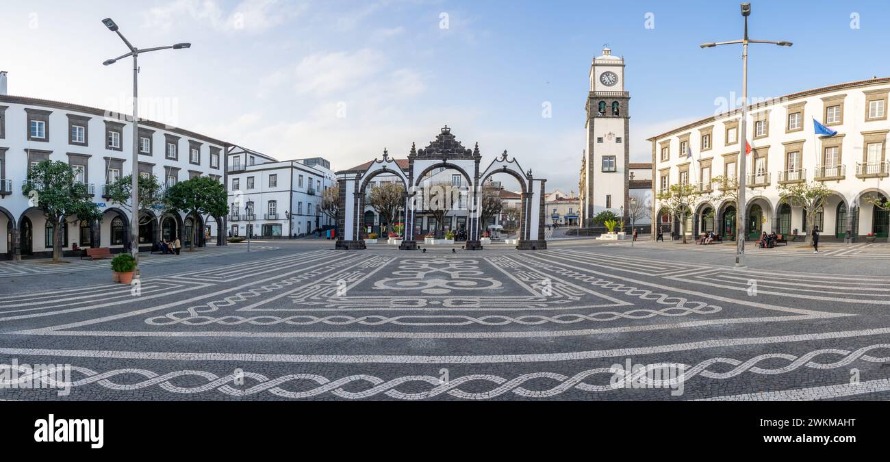 Day image of the arches of the city gates in Ponta Delgada-sao miguel ...