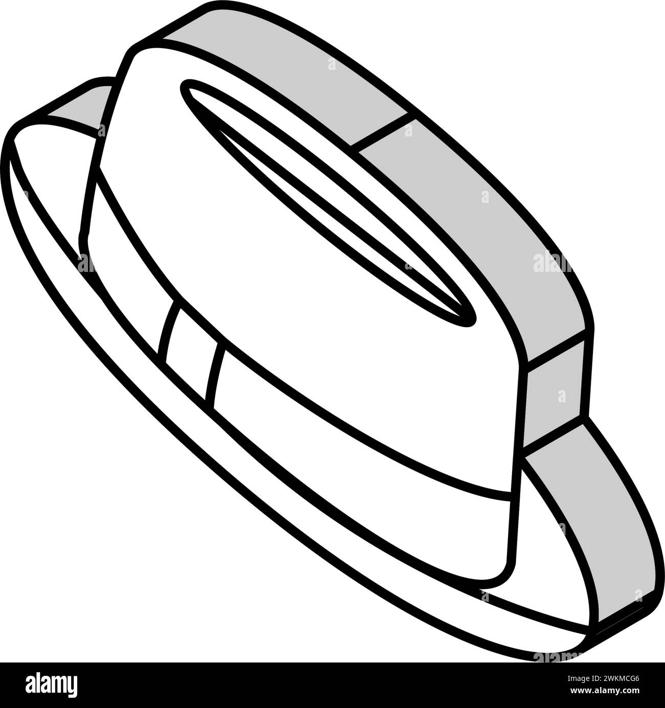 pork pie hat cap isometric icon vector illustration Stock Vector Image ...