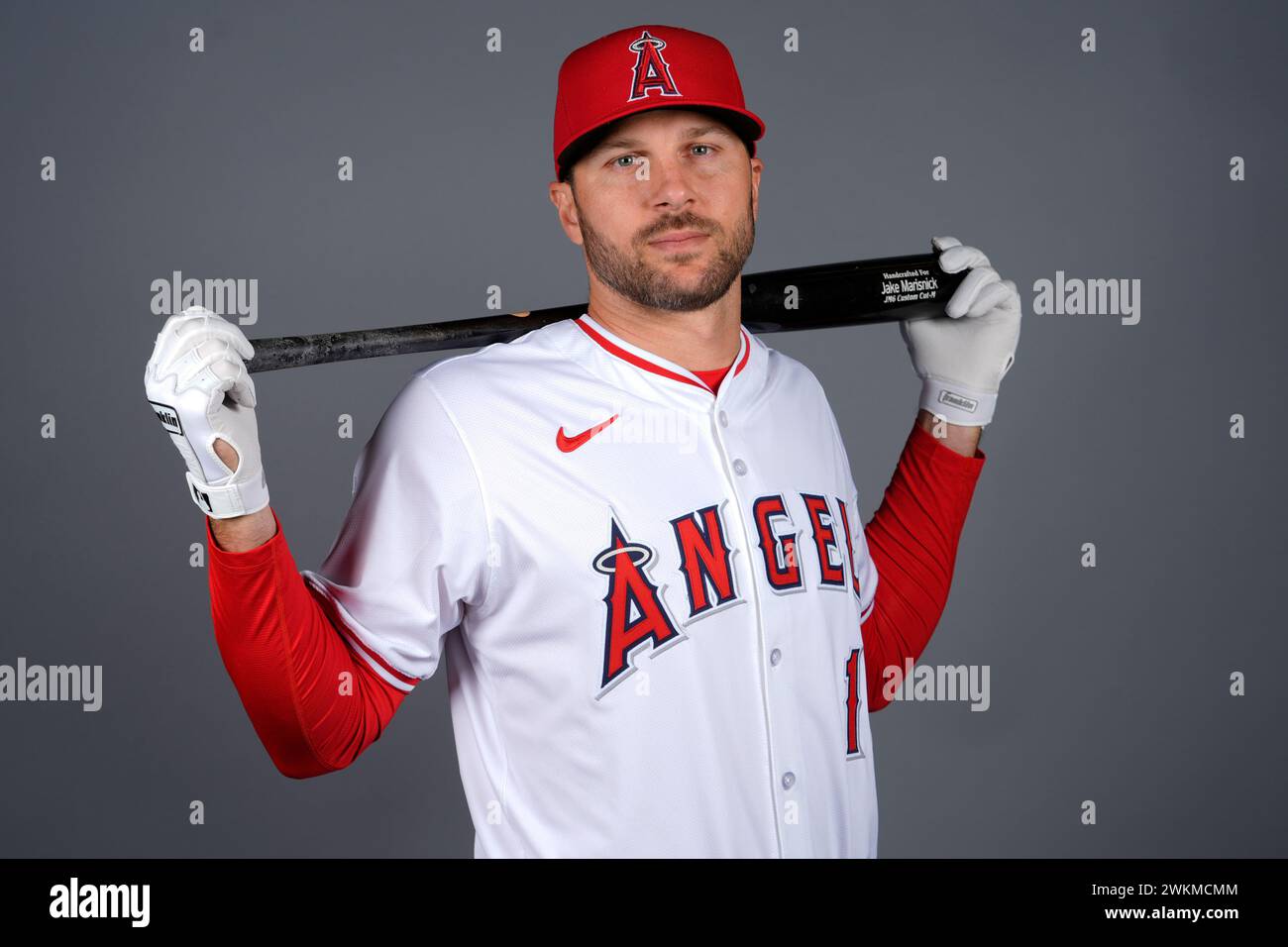 This is a 2024 photo of Jake Marisnick of the Los Angeles Angels ...