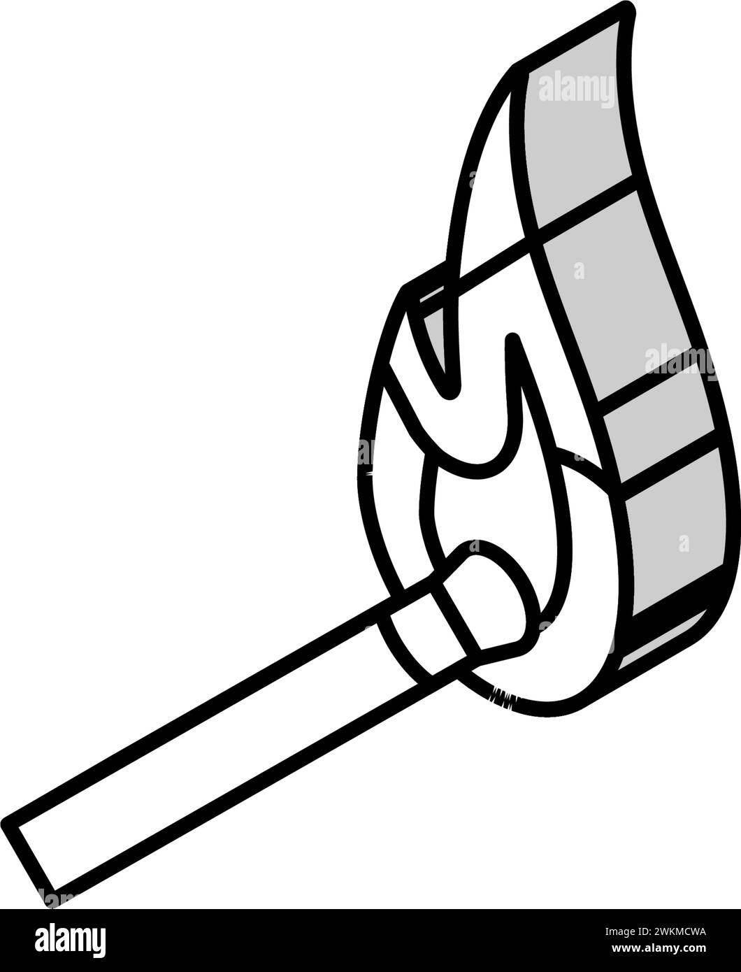 burning matchstick isometric icon vector illustration Stock Vector ...
