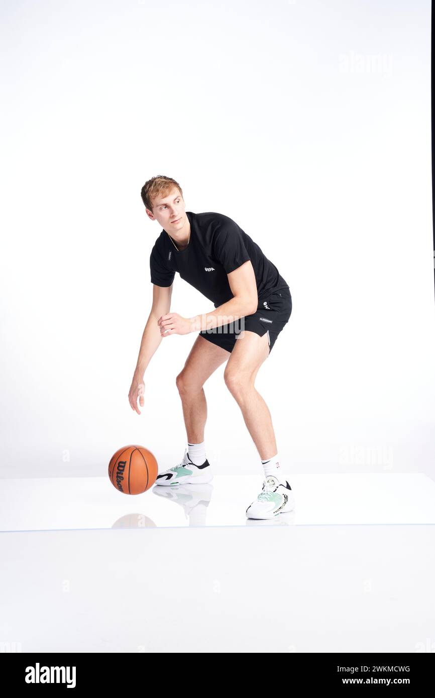 Denver Nuggets forward Hunter Tyson poses for a portrait on July 13 ...