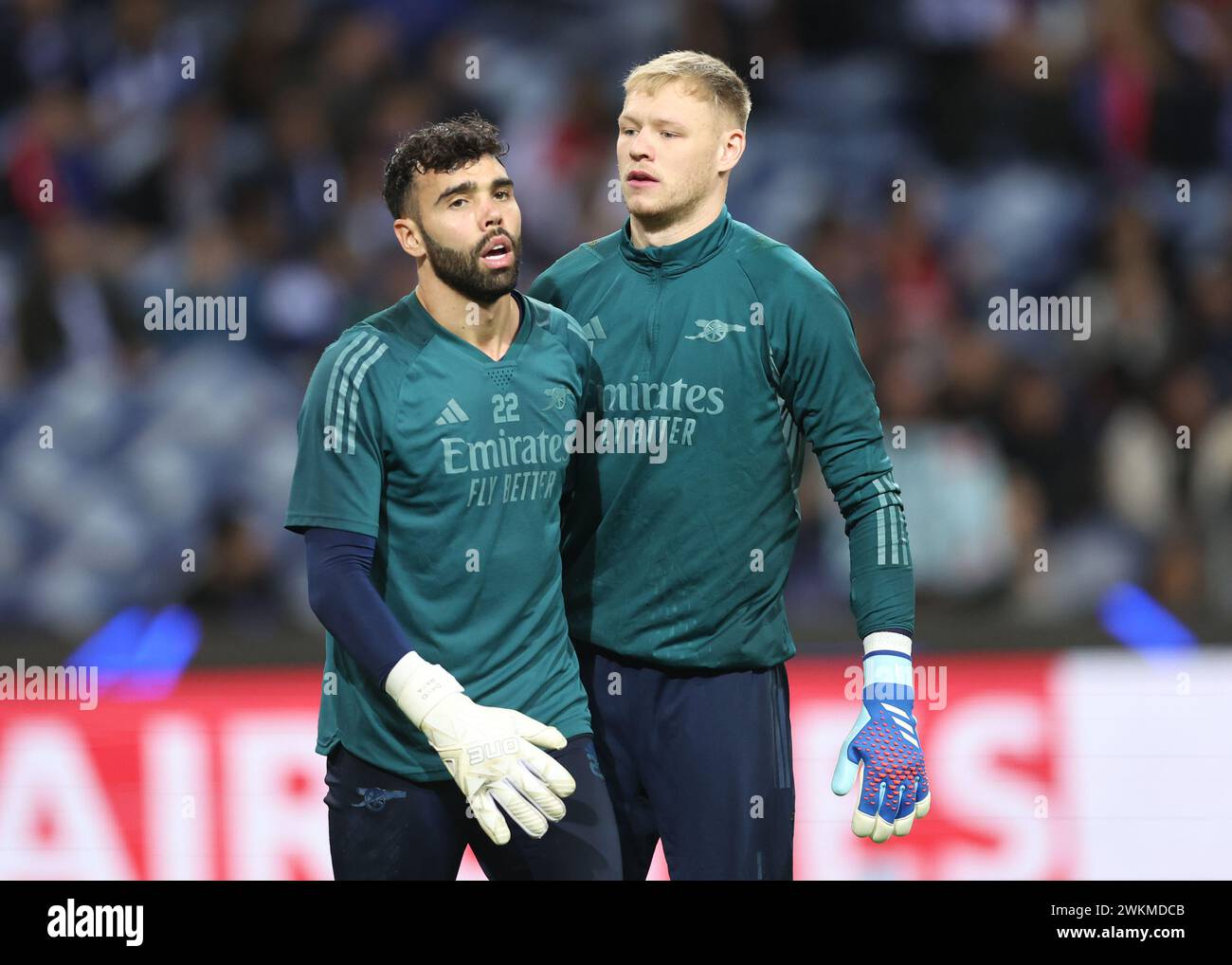 Porto, Portugal. 21st Feb, 2024. David Raya of Arsenal and Aaron ...