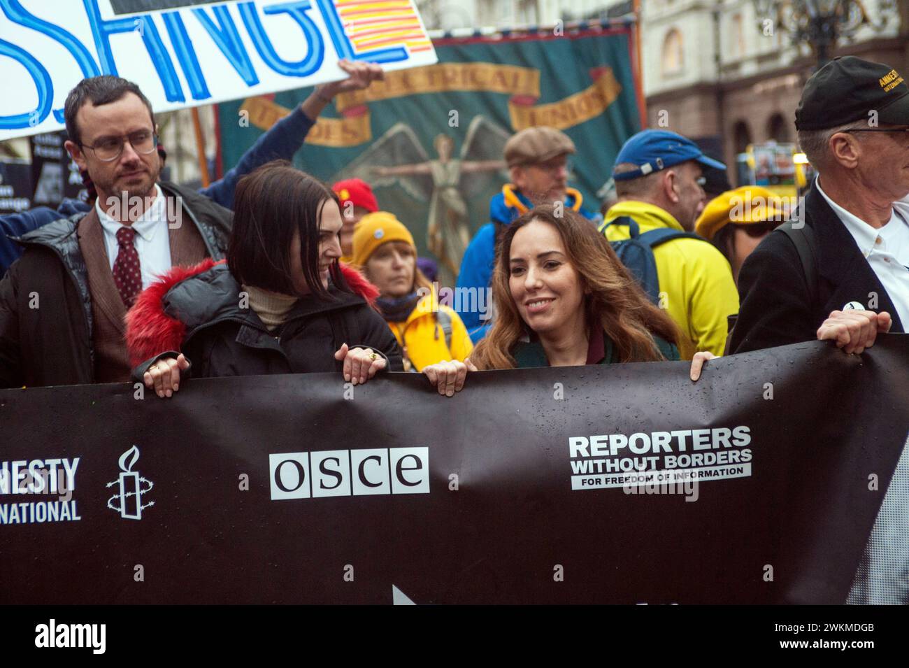 London, UK. 21st Feb, 2024. Stella Assange & John Shipton. Julian ...