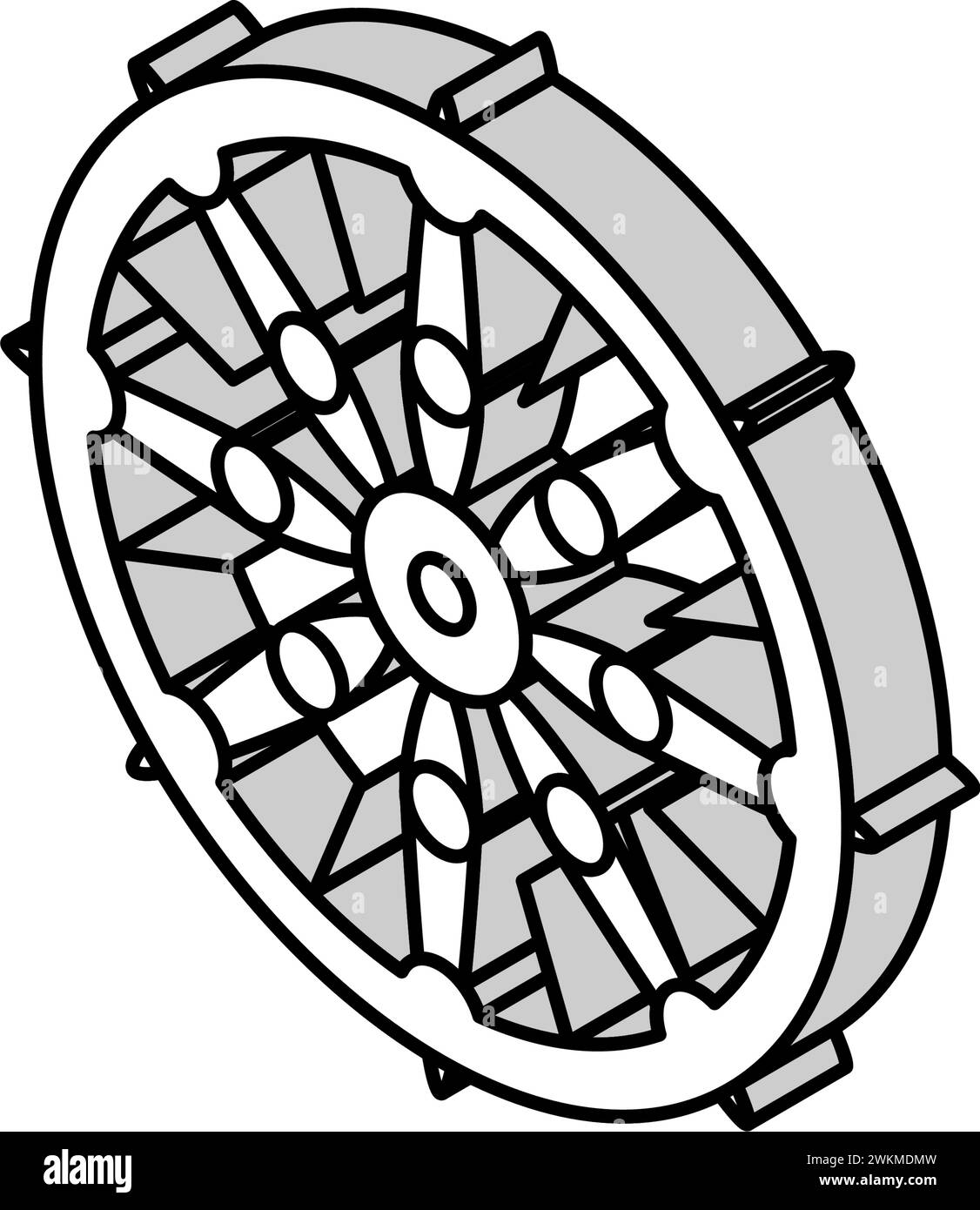 dharma wheel dharmachakra isometric icon vector illustration Stock ...