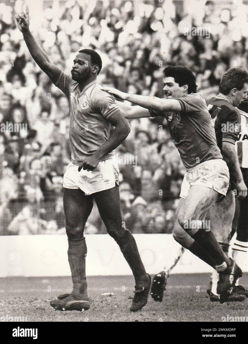 POMPEY'S NOEL BLAKE CELEBRATES HIS GOAL WITH MICK QUINN PIC MIKE WALKER ...