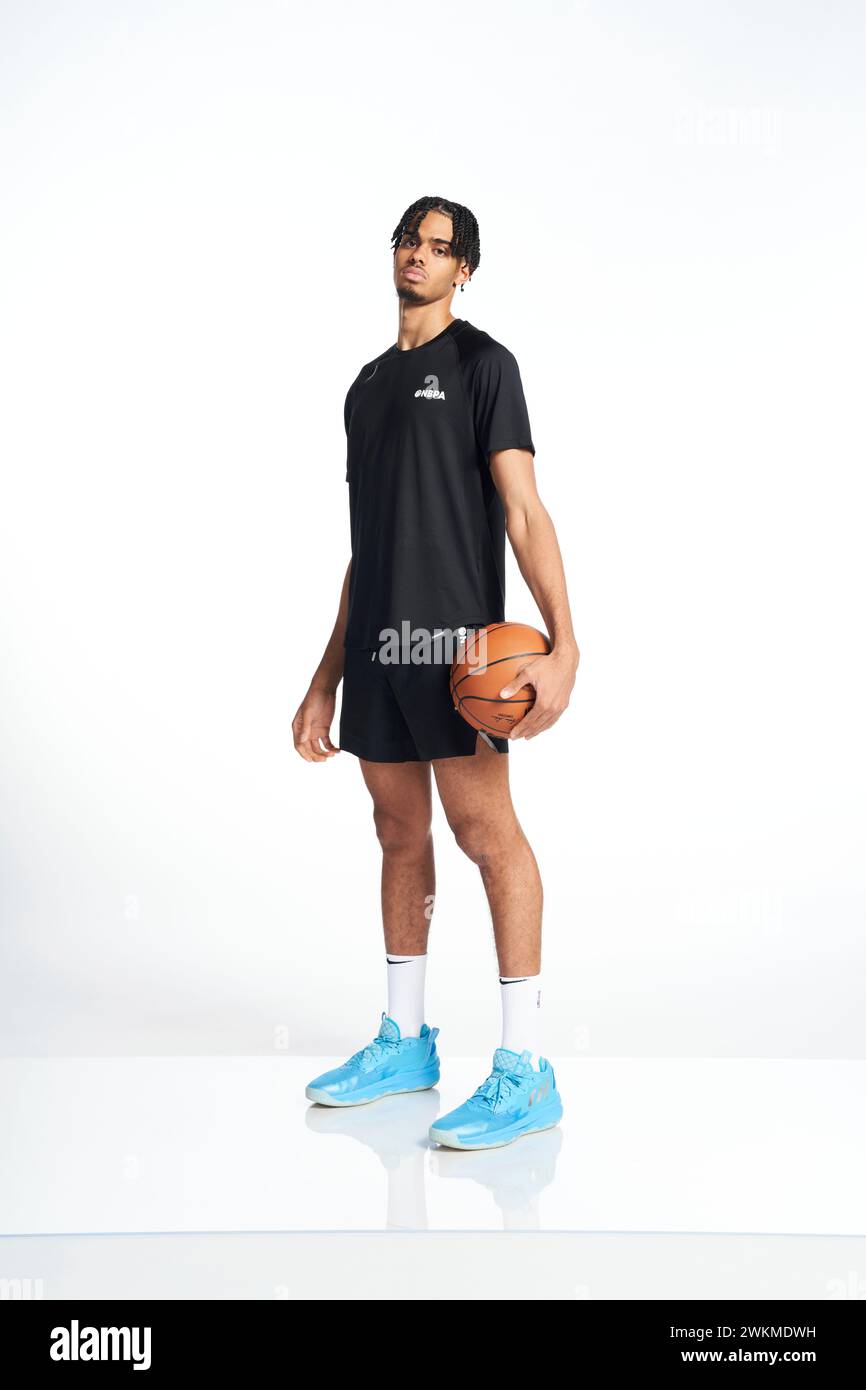 Portland Trail Blazers guard Rayan Rupert poses for a portrait on July ...