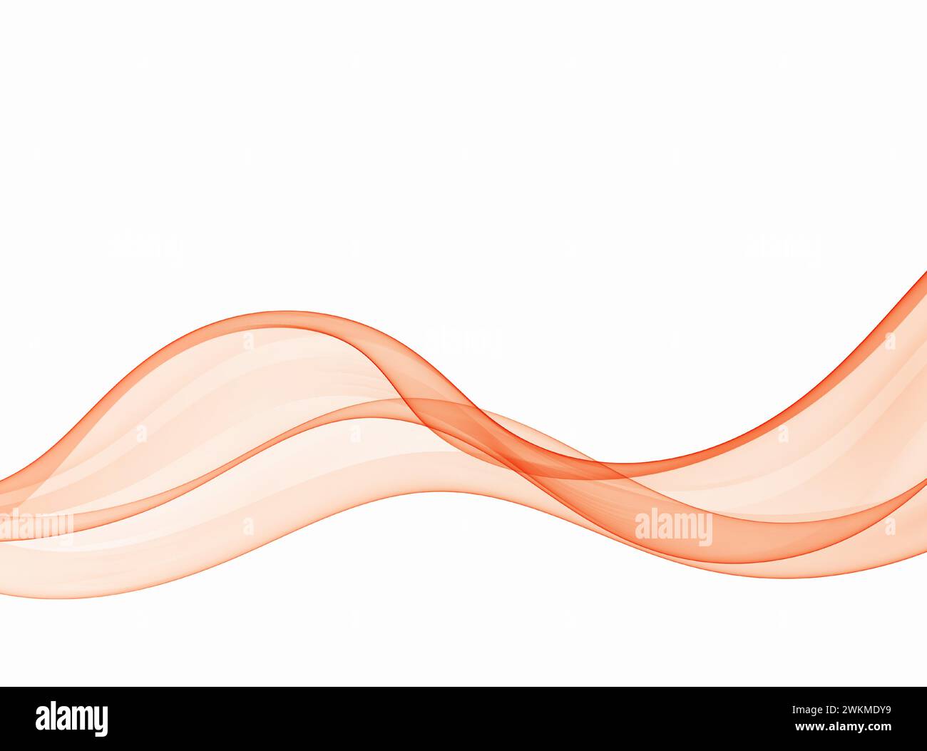 Flow of smooth abstract peach colored waves. Transparent element. Wave background Stock Vector ...