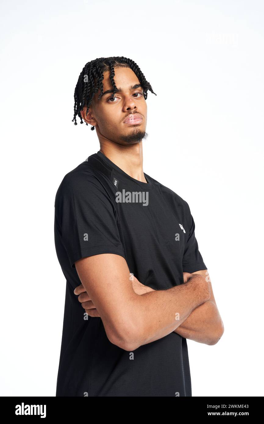 Portland Trail Blazers guard Rayan Rupert poses for a portrait on July ...