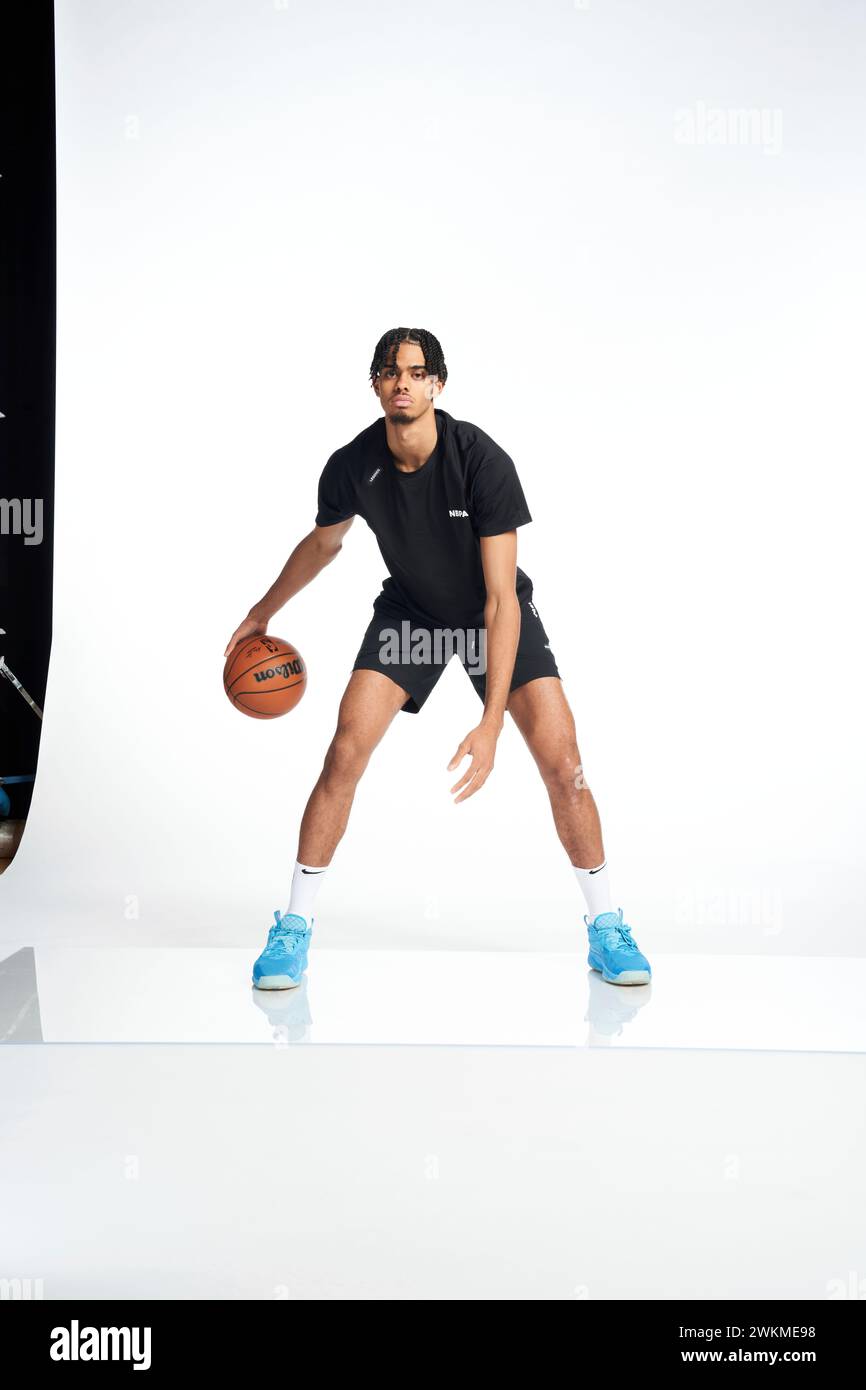 Portland Trail Blazers guard Rayan Rupert poses for a portrait on July ...