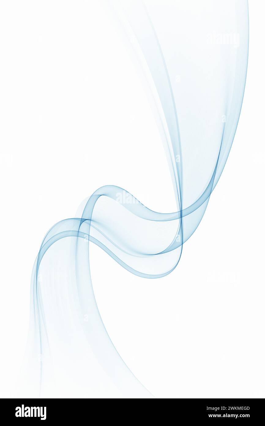 Vertical abstract transparent wave on a white background. Design ...