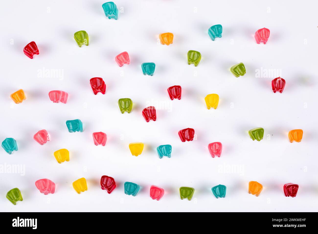 Colorful Gummy Bear Army Marching on White Background - Fun Candy ...