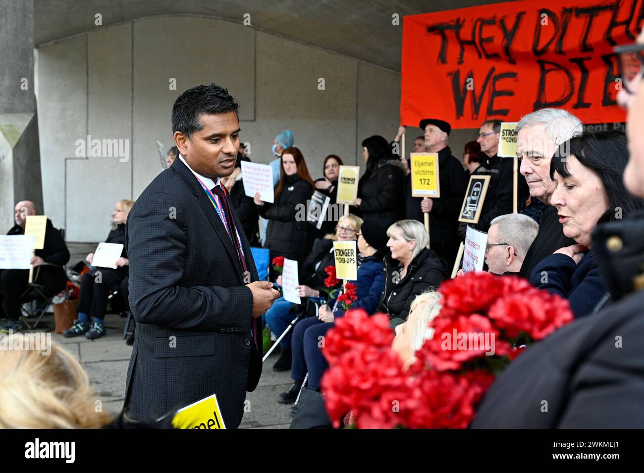 Edinburgh, Scotland, UK. 21st February 2024. Prof Sam Eljamel protest ...